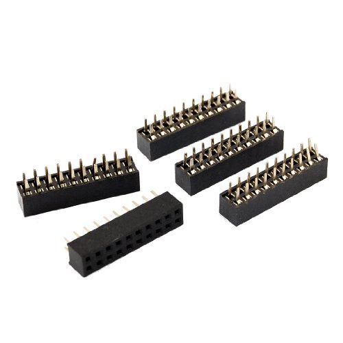 SJT® 5 Pcs Double Row 1. 8mm Straight Female Pin Header Socket : Amazon ...