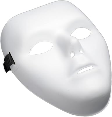 White Mask Full Face Masquerade Masks Party DIY Cosplay Blank Paintable ...