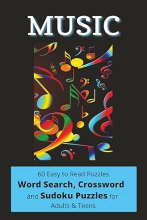 MUSIC: Word Searches, Crosswords and Sudoku Puzzles with Easy to Read ...