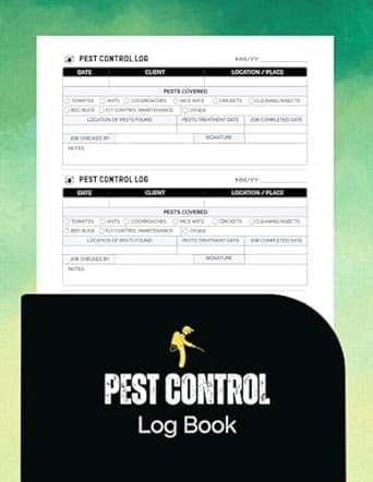 Pest Control Log Book: Track Pest Activity & Treatments for Insects ...