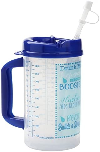 Hospital Cup with Lid and Straw with Measurement Lines for Tracking, 32 ...