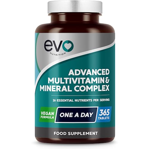 EVO NUTRITION Multivitamins & Minerals - 365 Vegan Multivitamin Tablets ...