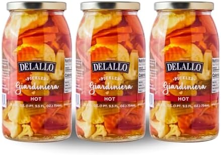 Amazon.com : DeLallo Hot Giardiniera, 25.5 Ounce Jar, (3 Pack), Spicy ...