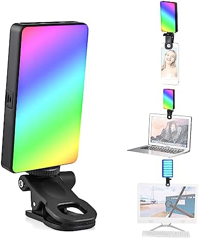 GIFTMAX Mini Portable LED RGB Video Light for Video Conference, Soft ...