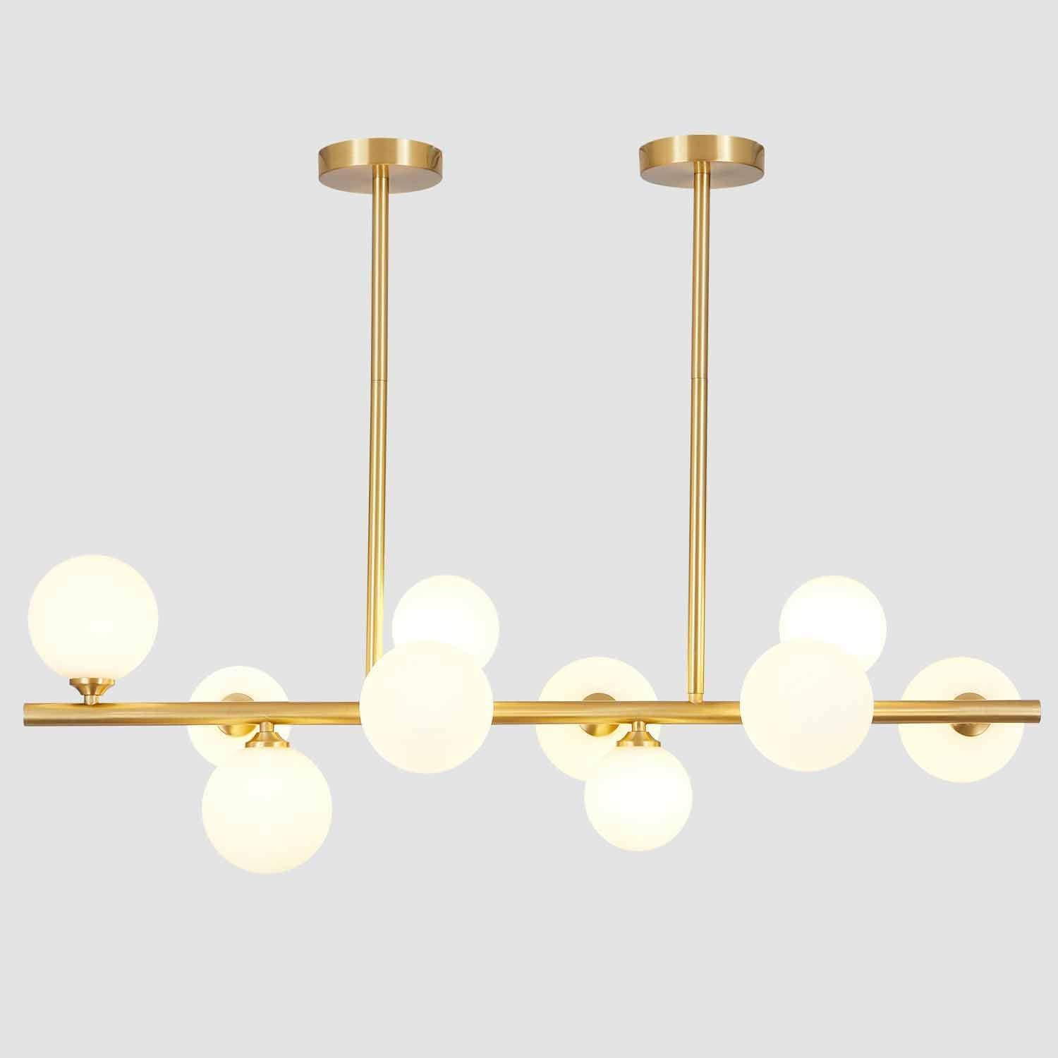 BOKT Modern Gold Globe Sputnik Chandelier Mid Century Brass Linear ...