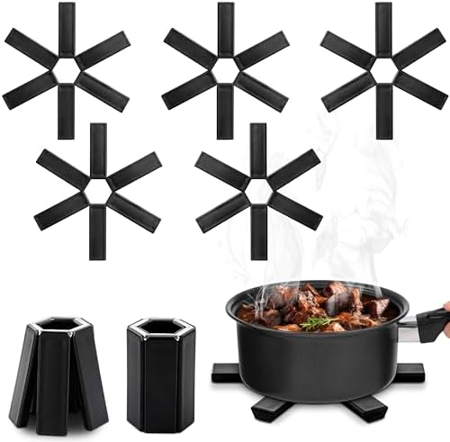 Amazon.com: 5Pcs Foldable Trivets for Kitchen Decor - Expandable Trivet ...