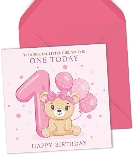 Papa Prints Happy 1st Birthday Card Girl First Birthday Card Girl (145 ...