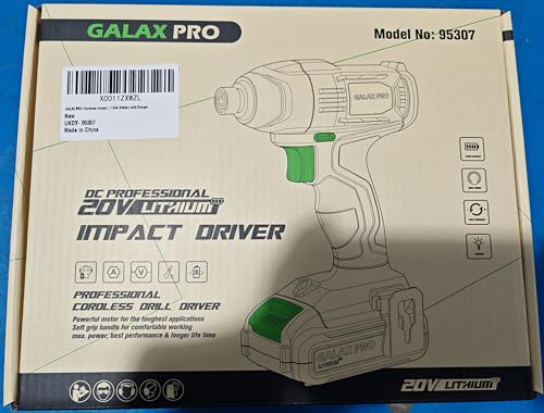 GALAX PRO Cordless Impact Driver 20V, Variable Speed (0-2800RPM),with ...