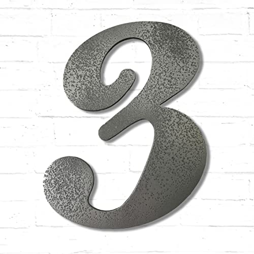 Amazon.com: Metal Number 3-12", 16" or 22" inch tall - Handmade metal ...