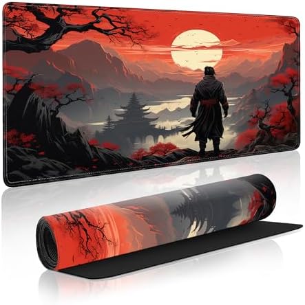 Amazon.com: Red and Black Mouse Pad Japanese Mouse Pad XL Black Anime ...