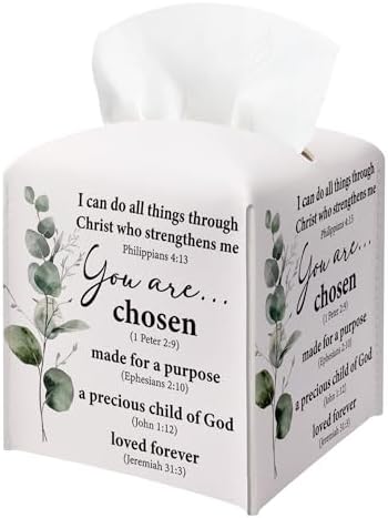 Amazon.com: Inspirational Christian Tissue Box Cover Square, You are ...