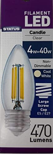 4 watts = 40 watts Filament Led Candle Light Bulb ES E27 Screw in Cool ...