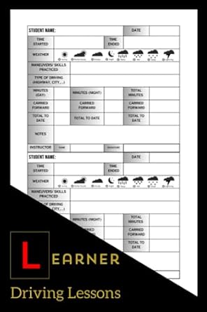 Driving Lessons Record Book: Learner’s Driving Sessions: Capture ...