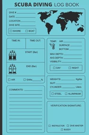 Scuba Diving Log Book: All Your Scuba Dive Training Information and ...
