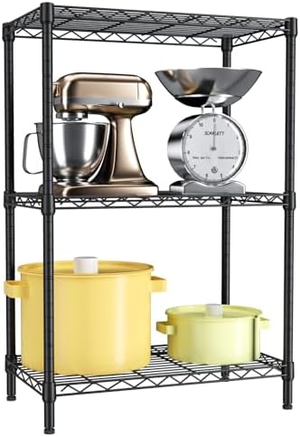 Amazon.com: AHEONLAR 3 Tier Grey Storage Racks and Shelving - Heavy ...