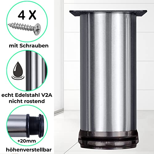 STAHLIA Stainless Steel Furniture Foot Diameter 50 mm Furniture Feet ...