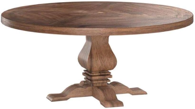 Amazon.com - Linon Avalon Oak Wood Round Dining Table Decorative Turned ...