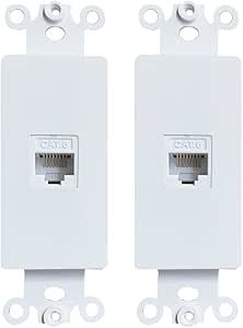 BUPLDET 1 Port Ethernet CAT6 Decora Insert Wall Plate White - CAT6 RJ45 ...