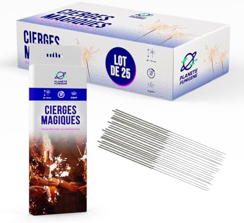 Cierge Magique XXL Géant Modèle 48/70cm, durée 130 Secondes - Lot de 25 ...