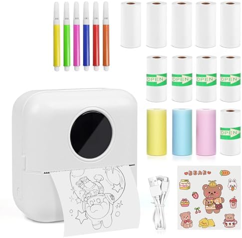 Amazon.com: MXiiXM Mini Sticker Printer, Portable Pocket Smart Inkless ...