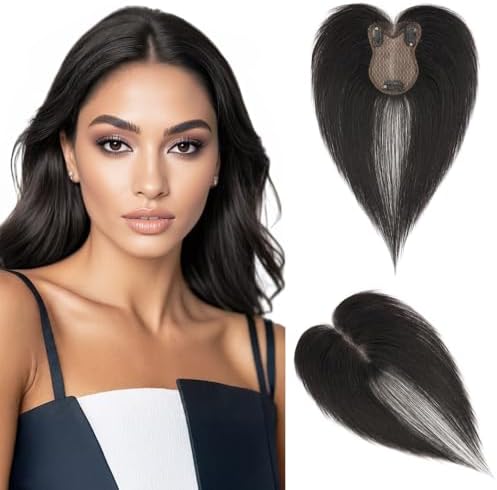 Amazon.com : Hairro Human Hair Toppers For Women Lace Base Remy Topper ...