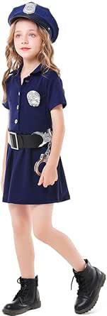 Amazon.com: JMXITI Police Costume for Kids Cosplay Halloween Costumes ...
