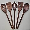 Amazon.com: 5pcs Black Walnut Wooden Cooking Utensils - 14" Long Handle ...