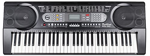 Rollins ROL243 61-Key Electronic Keyboard with LCD Display, MIDI Output ...