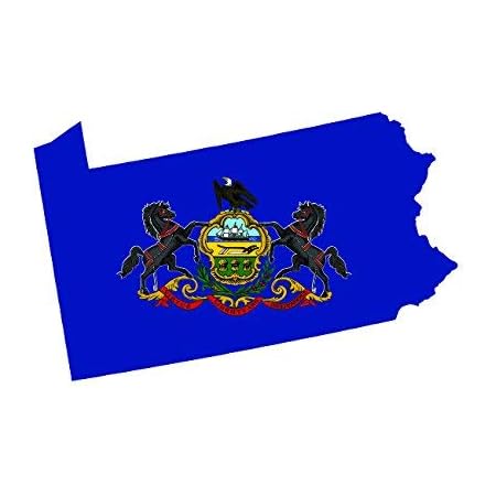 Amazon.com: Pennsylvania State Shaped Flag Sticker Self Adhesive Vinyl ...