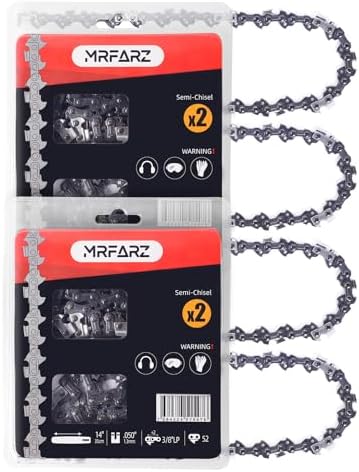 Amazon.com: 5 Pack 14 Inch Chainsaw Chain 52 Drive Links .050" Gauge, 3 ...