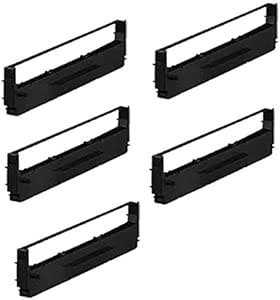 5 Comaptible Black Ribbon Cartridge For EPSON ERC19 VP80K VP85K PRT4282 ...