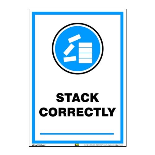 Mr. Safe - Stack Correctly Sign PVC Sticker A5 (5.8 inch X 8.2 inch ...