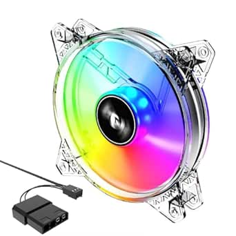 Amazon.com: Desktop Host Computer Chassis Fan 12cm PWM ARGB Mute ...