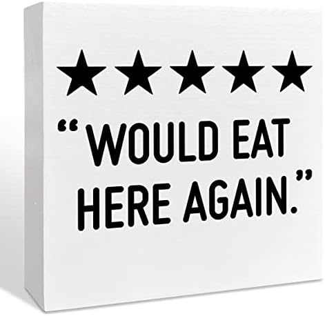 Amazon.com: Farmhouse Kitchen Wooden Box Sign, Eat It or Starve, Funny ...