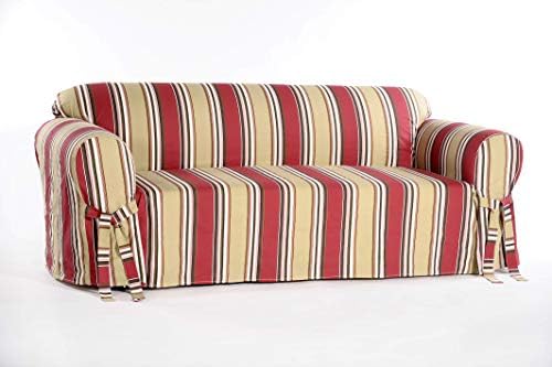Amazon.com: Classic Slipcovers Printed Classic Stripe Canvas Sofa ...