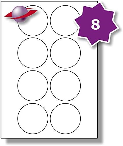 Label Planet® 8 Per Page/Sheet, 5 Sheets (40 Round Sticky Labels ...