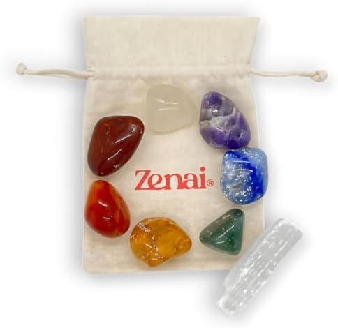 Zenai - Pedras Grandes 100% Naturais 7 Chakras + Bastão De Selenita ...