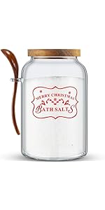 Amazon.com: SiliFine 1 Piece 94 oz Bath Salts Glass Jar with Wooden Lid ...