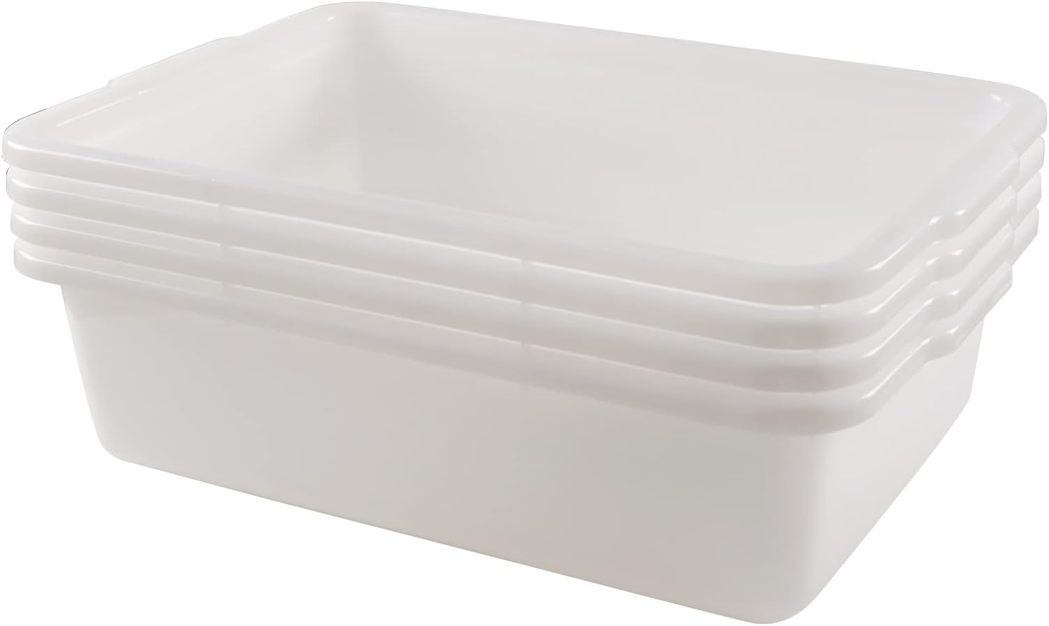 Amazon.com: Teyyvn 4 Packs Plastic Bus Tubs, Gray Large Utility Bus Box ...