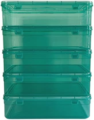 Feliz Green Coloured Plastic Medium Storage Boxes Size 8.5 x 5.5 x 2.25 ...