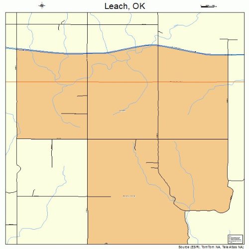 Amazon.com: Large Street & Road Map of Leach, Oklahoma OK - Printed ...