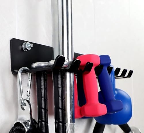 IBS Fitness Gym Storage Rack, Gym Hooks for Olympic Barbells, Bands ...