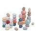 Amazon.com: TACY 36 Pcs Kids Stacking Wooden Rocks Toy Games Rainbow ...