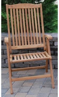 Five-Position Reclining Solid Teak Chair - Helsinki by Arbora Teak ...