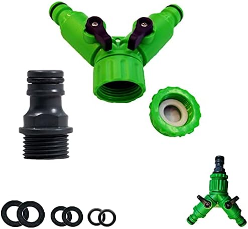 Garden Hose Splitter, 2 Way Hose Tap Connector, Outdoor Double Y Valve ...