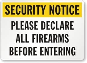 Amazon.com: Security Notice: Please Declare All Firearms Before ...