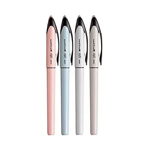 uni-ball UBA-188C-M Air Micro 0.5 mm Roller Ball Pen | Pack of 4, Black Ink, Multicolour Pastel ...