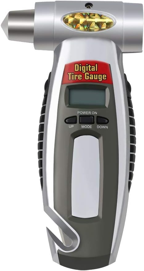 Cason 3 in 1 Car Safety Window Breaker with Tyre Pressure Gauge & Seat ...