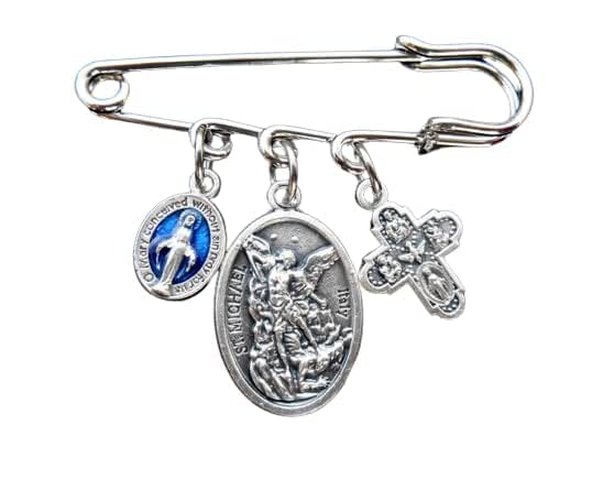 Amazon.com: Saint Michael Safety Pin Brooch-Patron Saint ArchAngel ...