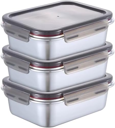 Amazon.com: Stainless Steel Food Containers with Lids, Meal Prep ...